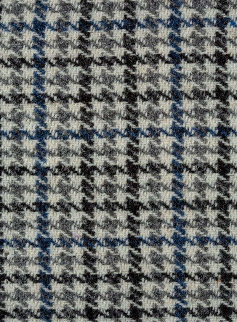 Harris Tweed - Blue, Grey & White Dogtooth Fabric – Harris Tweed ...