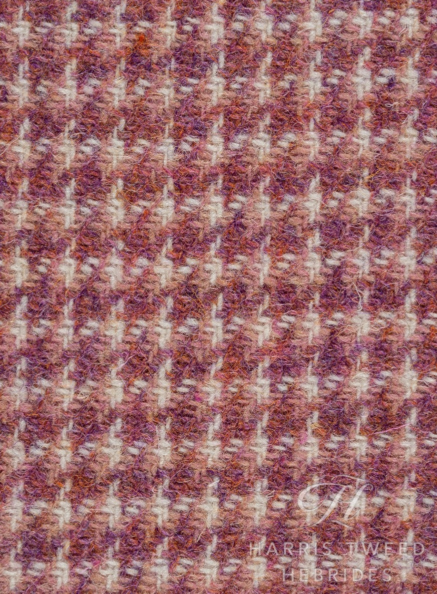 Harris Tweed - Pink/Orange & White Dogtooth Fabric – Harris Tweed ...