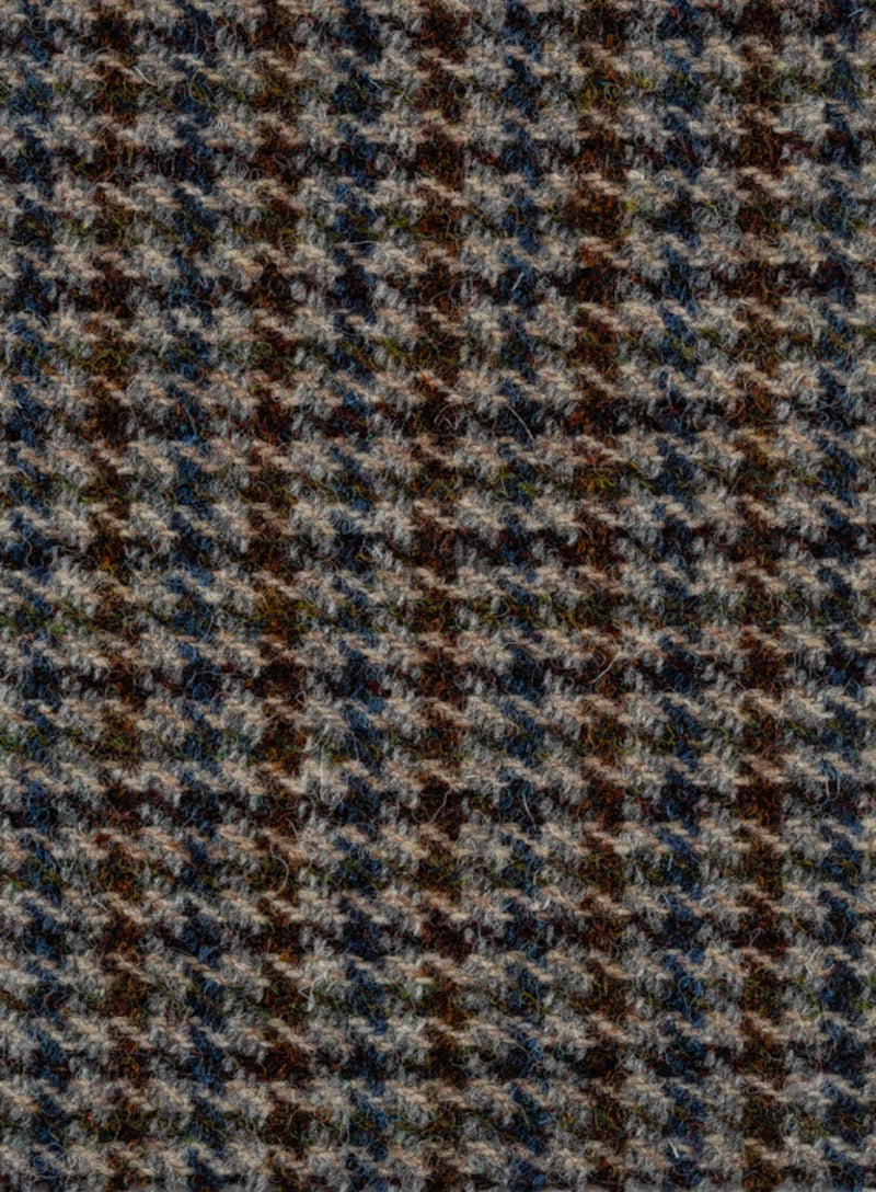 Harris Tweed - Beige, Brown & Blue Dogtooth Fabric – Harris Tweed ...