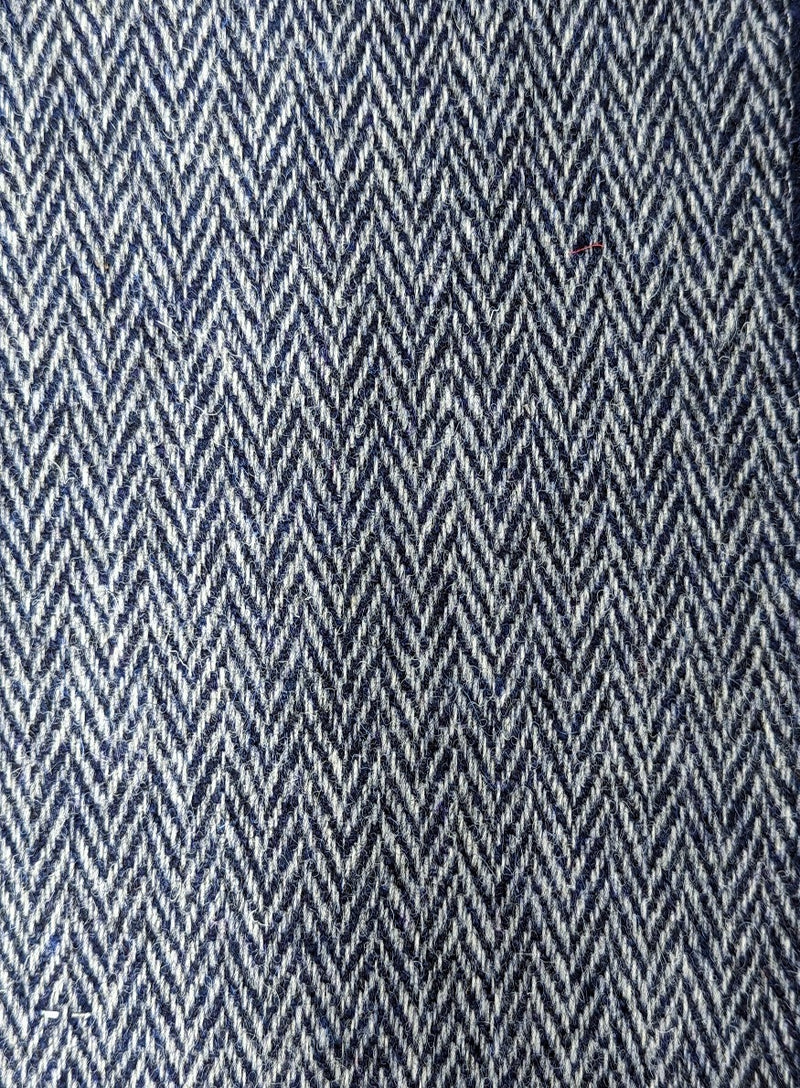 Harris Tweed Navy & White Herringbone Fabric | FWD H-26 – Harris Tweed ...