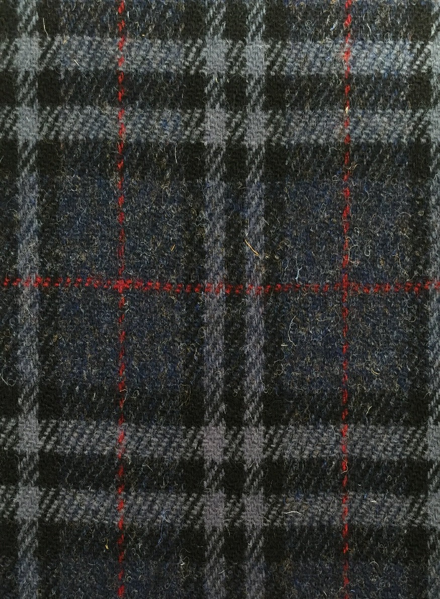 Navy Blue, Black & Grey Tartan Harris Tweed - FWD HH911-A1 – Harris ...