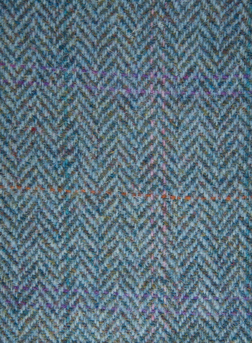 Harris Tweed Blue Herringbone Overcheck Fabric | FWD HTHS-30 – Harris ...