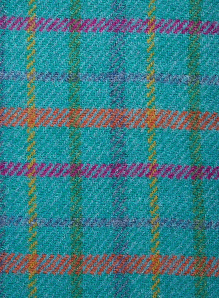 Turquoise Tartan Harris Tweed Fabric - FWD HTHS-36 – Harris Tweed ...
