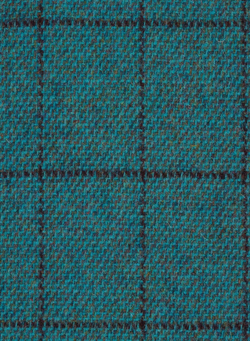 Turquoise Green Harris Tweed Check Fabric - FWD HTHS17-02 – Harris ...