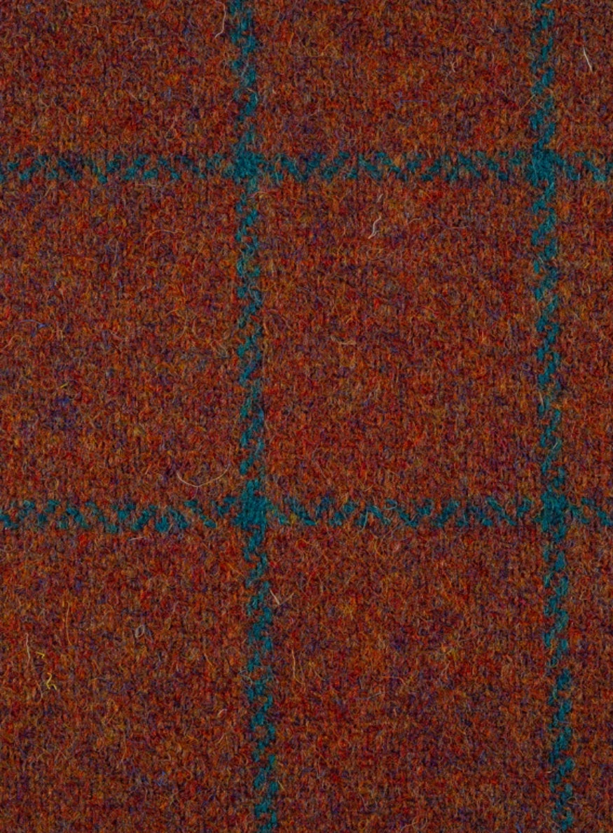 Orange Check Harris Tweed Fabric - FWD HTHS17-11 – Harris Tweed ...