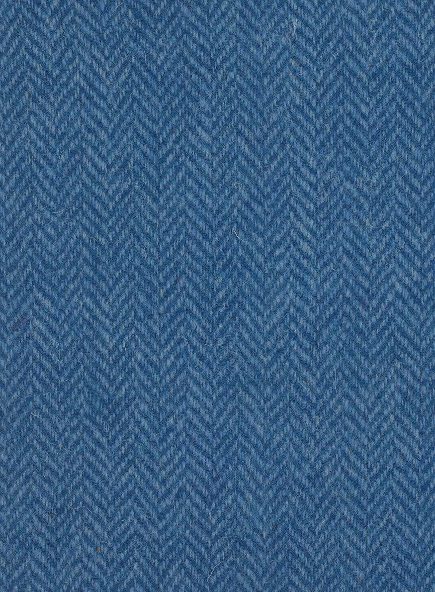 Handwoven Blue Herringbone Fabric | FWD HTHS-05 – Harris Tweed Hebrides Ltd
