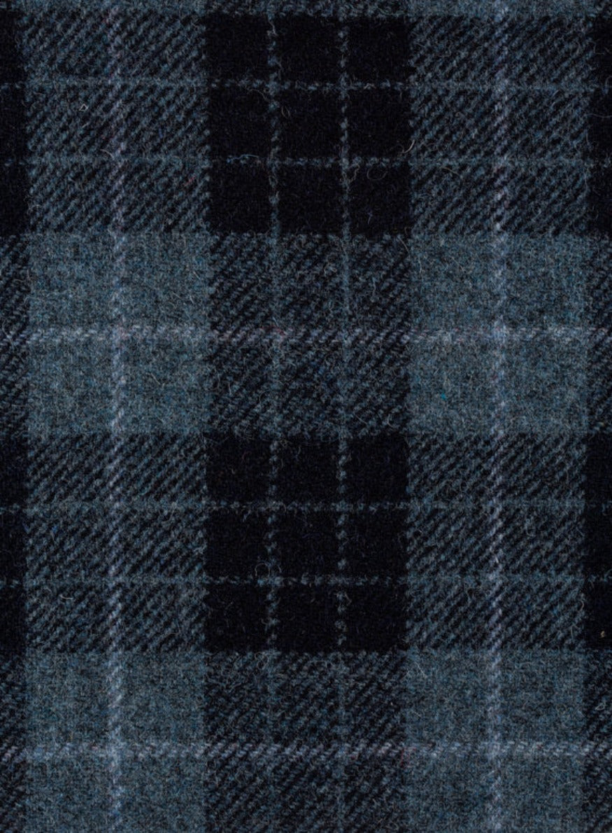 Navy Blue Checked Harris Tweed Fabric - FWD TRT084 – Harris Tweed ...