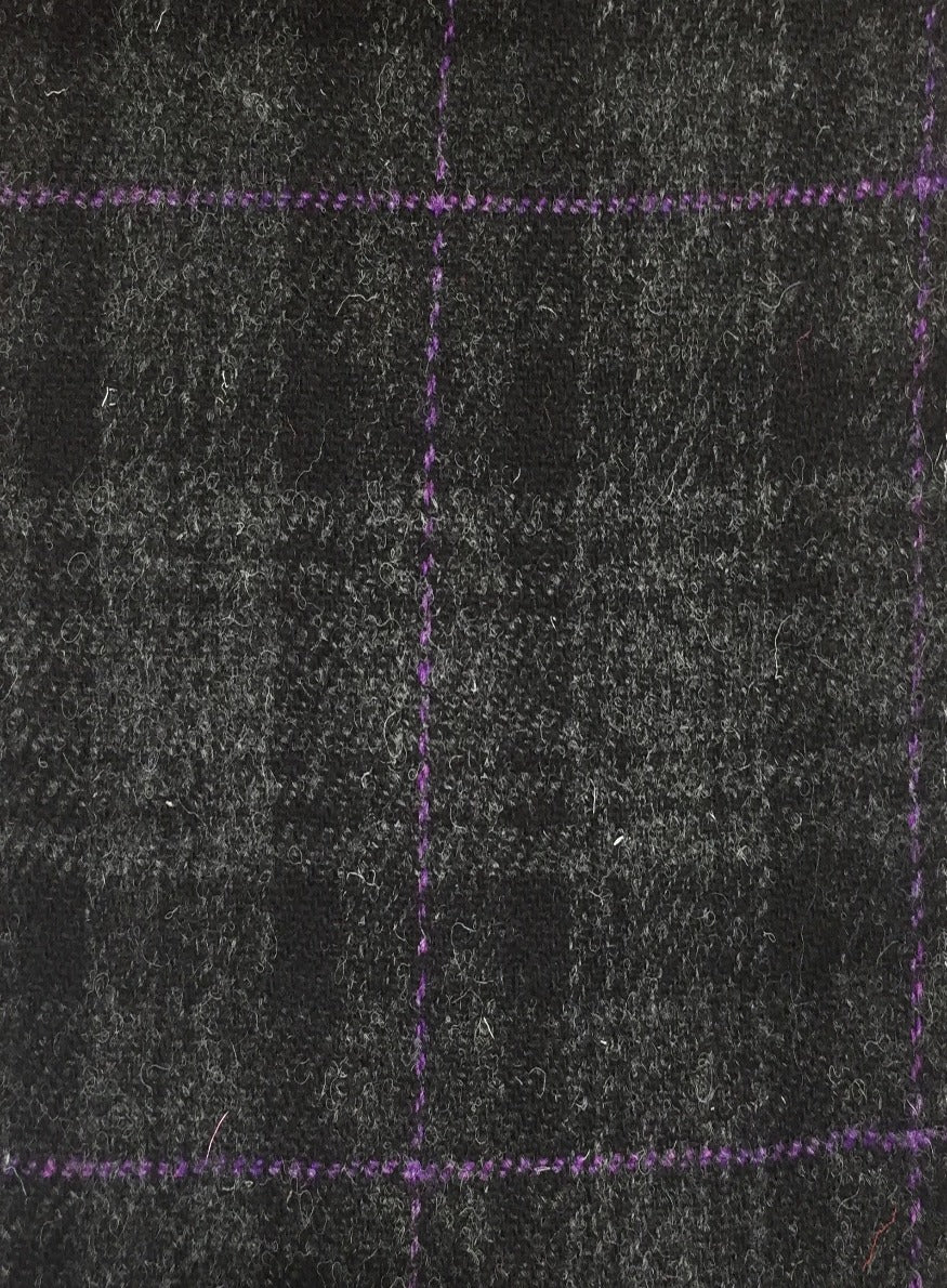 Grey & Black Check Harris Tweed Fabric - FWD TRT055 – Harris Tweed ...