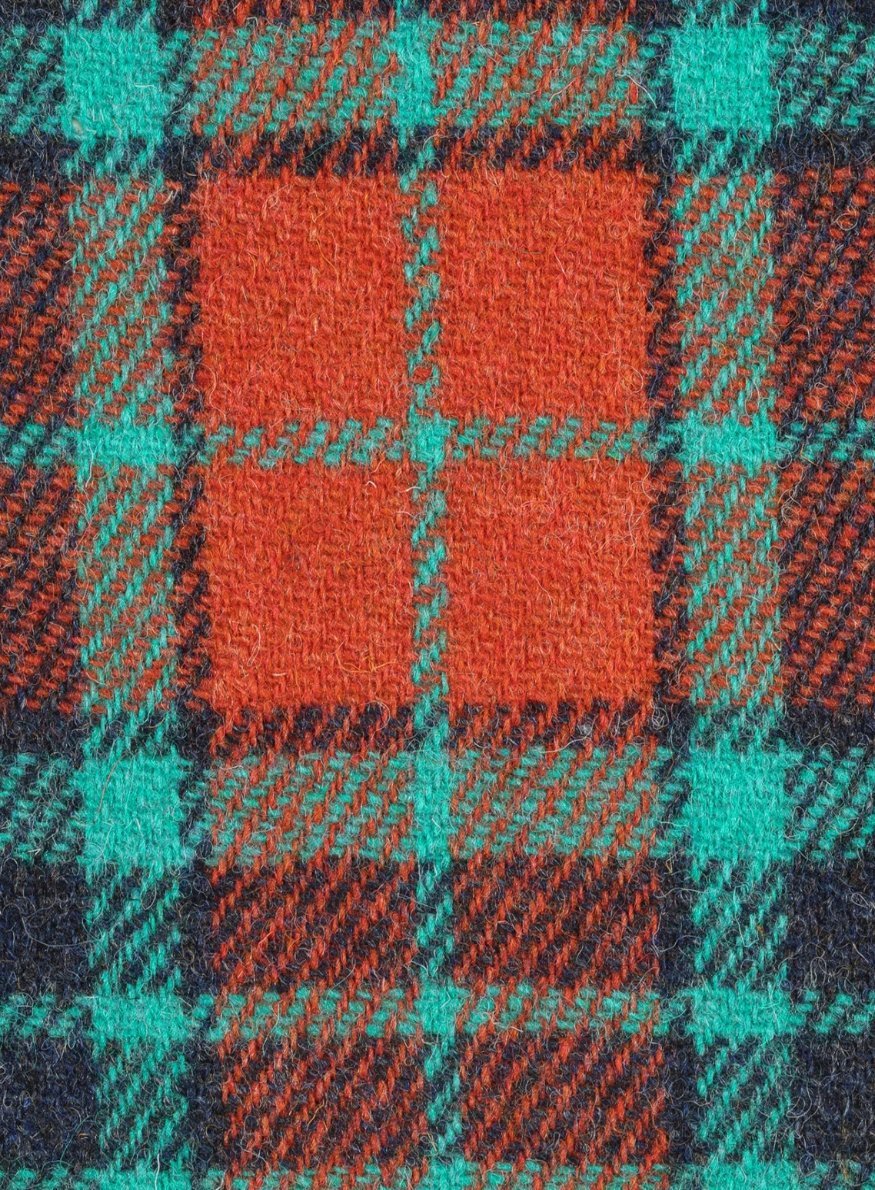 Turquoise & Orange Checked Harris Tweed Fabric - FWD ST15-16 – Harris ...